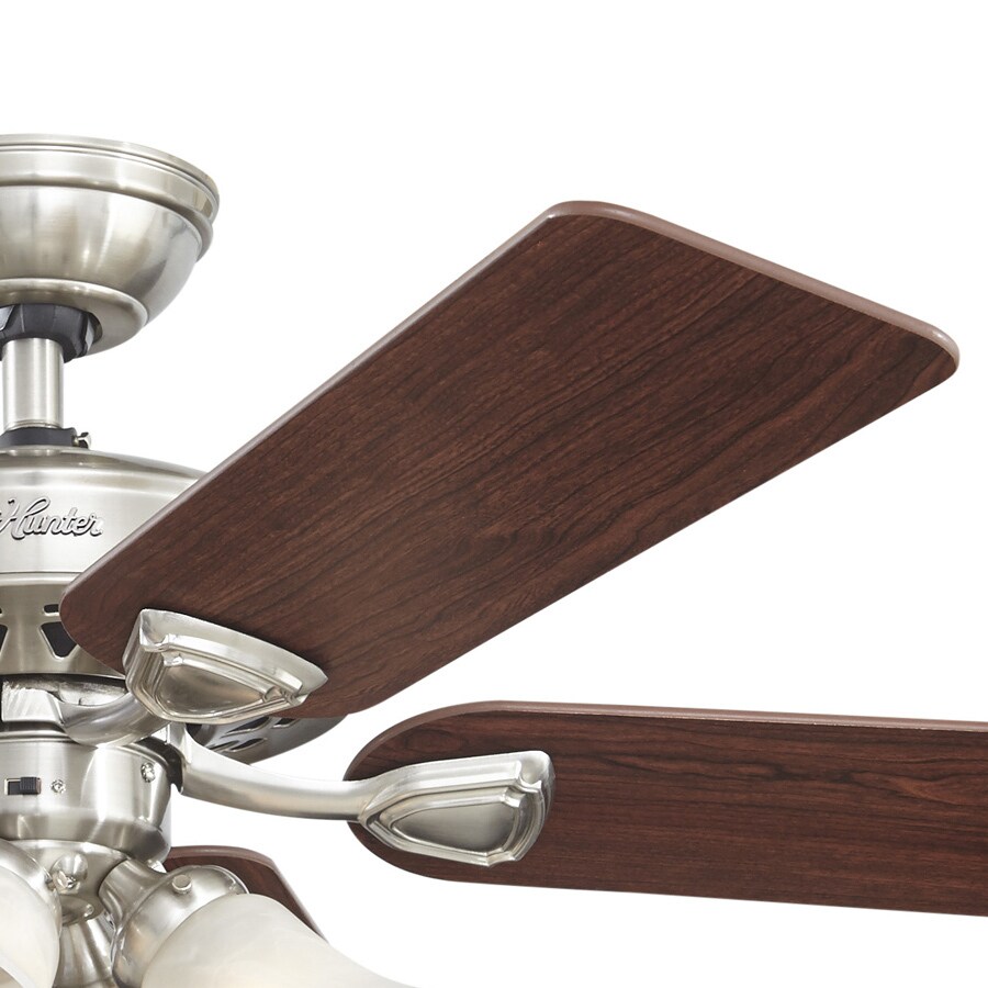 Hunter Westminster 52-in Downrod or Flush Mount Brushed Nickel with ...