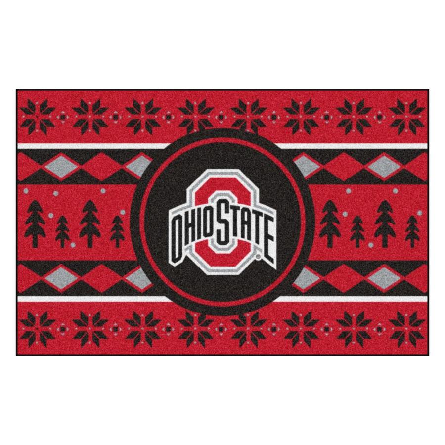 FANMATS Ohio State Buckeyes NCAA Holiday Mat 1-1/2-ft x 2-1/2-ft Red ...