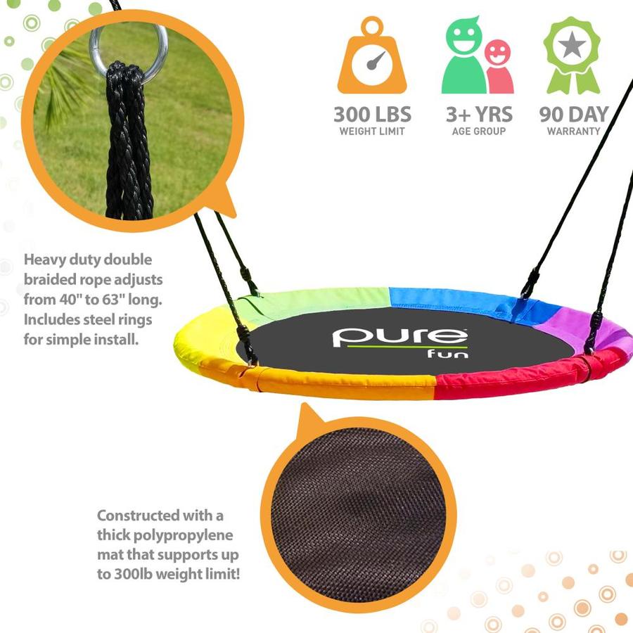 Pure Fun Pure Fun 40-in Rainbow Flying Saucer Swing in the Swings ...