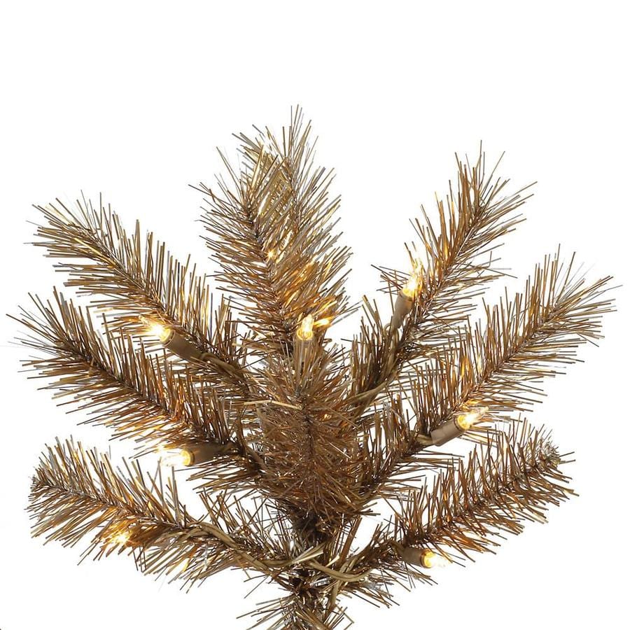 Vickerman 7.5-ft Pre-lit Traditional Brown Artificial Christmas Tree ...