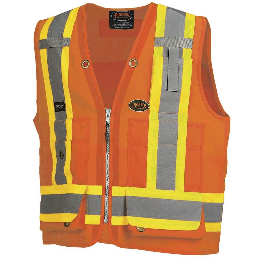 Pioneer High Visibility Woven Surveyor Safety Vest with Mesh Vents ...