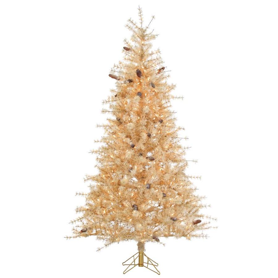 Sterling Tree Company 7-ft Pine Pre-Lit Slim Yellow Artificial ...