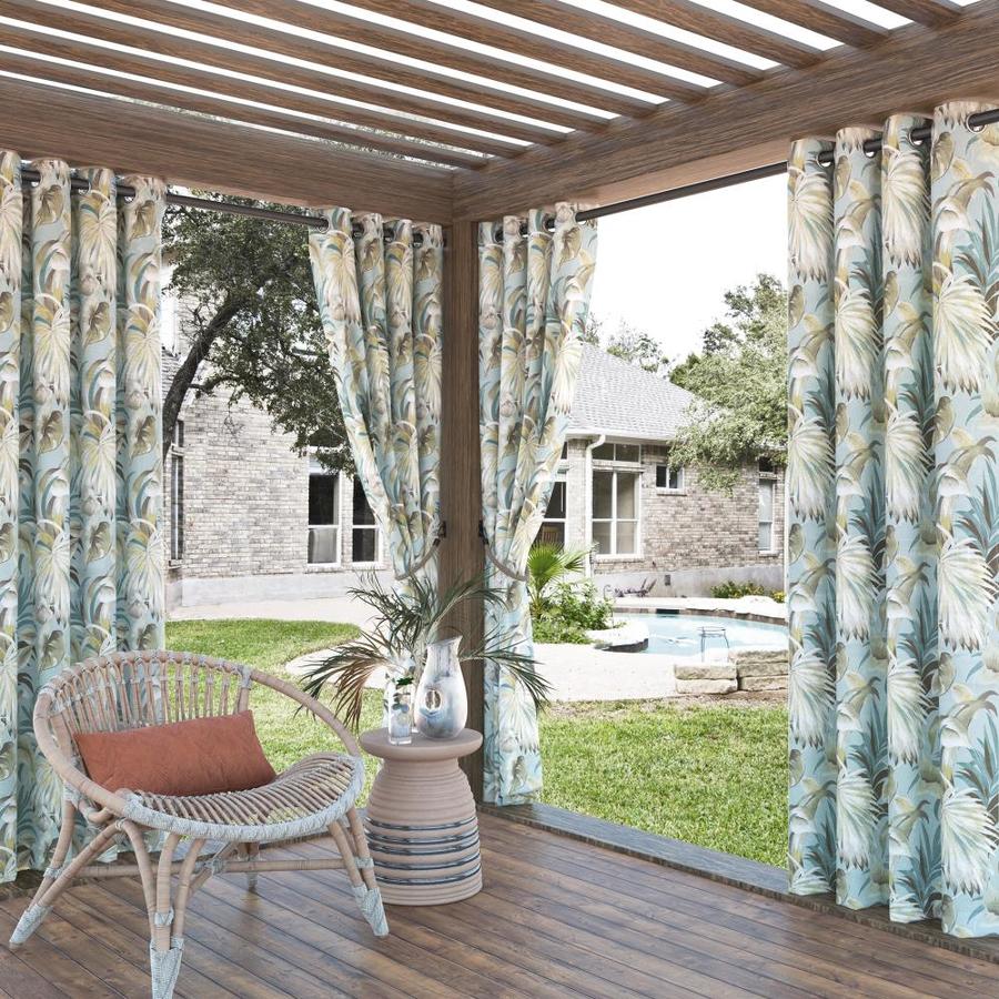 Sun Zero Sun Zero Fiji 108-in Grommet Curtain Panel in Soft Teal in the ...