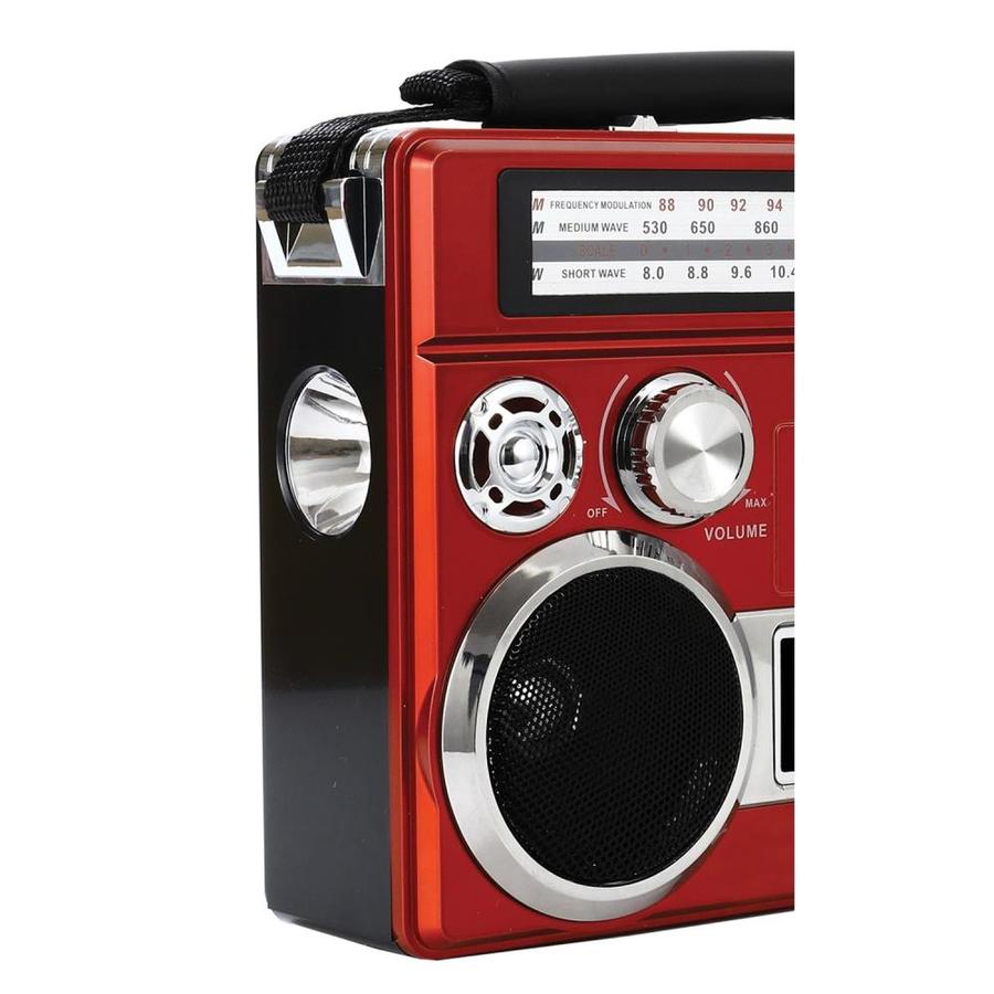 Supersonic 3 Band Radio with Bluetooth and Flashlight (Red) in the ...
