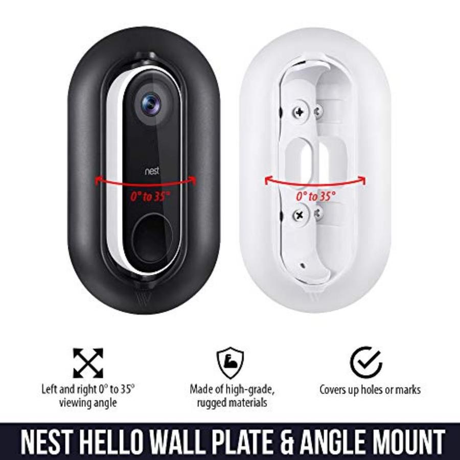 Wasserstein Google Nest Hello Video Doorbell Adjustable Angle Black ...