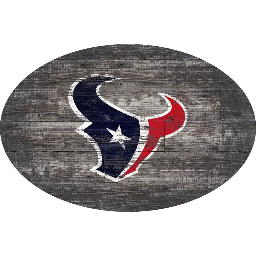 Fan Creations Houston Texans 46 -in Distressed Wood Oval in the Wall ...