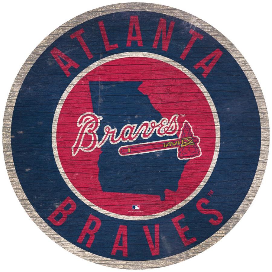 Fan Creations Atlanta Braves 12 in. Circle w/State Sign in the Wall Art ...