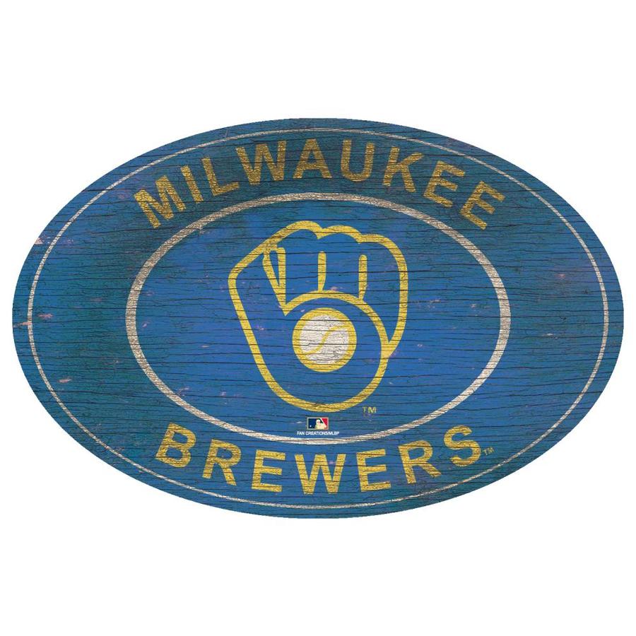 Fan Creations Milwaukee Brewers 46in. Heritage Logo Oval Sign in the ...