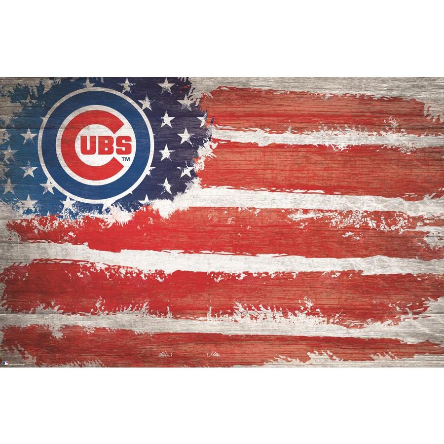 Fan Creations Chicago Cubs Flag 17x26 in the Wall Art department at ...
