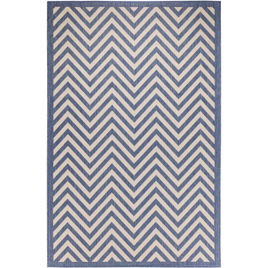 MSRUGS FW 4 x 6 Blue Indoor/Outdoor Chevron Area Rug in the Rugs ...