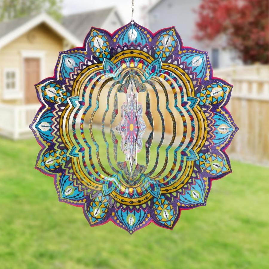 Exhart Laser Cut Star Burst Hanging Wind Spinner, Multi Color in the ...