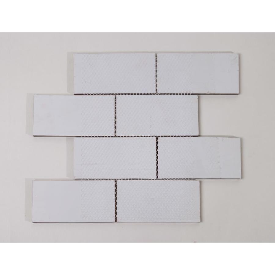 WS Tiles Hand Painted Glass Series 5-Pack Violet 3-in x 6-in Hand ...