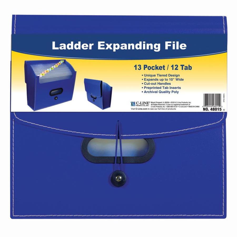 C-Line 13-Pocket Ladder Expanding File, Blue in the Folders department ...