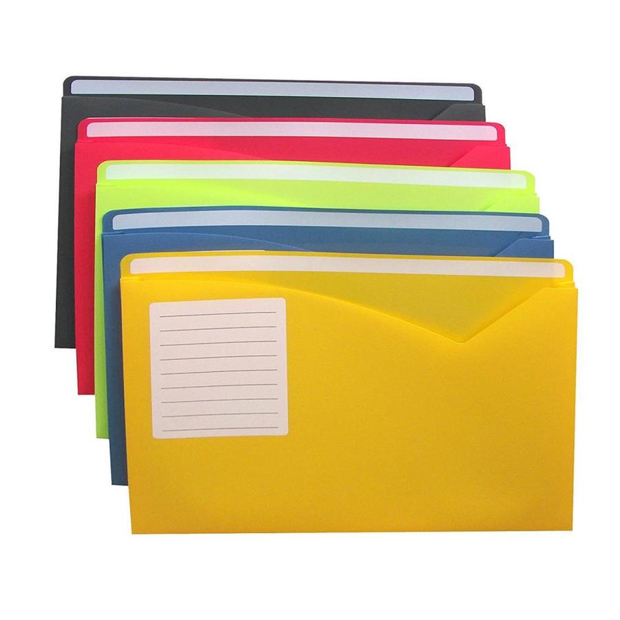 C-Line Write-On Poly File Jackets, Assorted Colors, 11 x 8.5, 10 Per ...