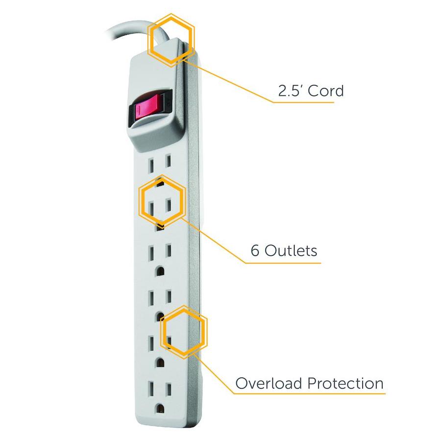 Southwire 2-Pack 6 Outlet Power Strip with Overload Protection in the ...