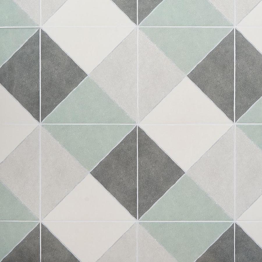 Tarantino 20-Pack Sage 9-in x 9-in Glazed Porcelain Encaustic Floor and ...