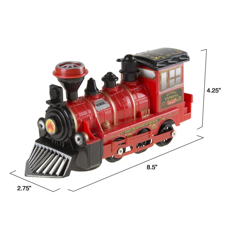 Toy Time Toy Train Locomotive Engine Car with Battery-Powered Lights ...