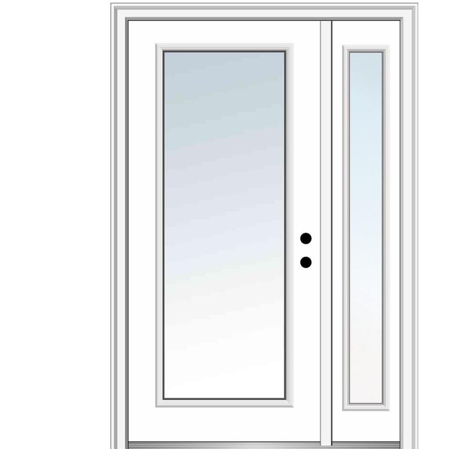 MMI DOOR 48-in x 80-in Fiberglass Full Lite Left-Hand Inswing Primed ...