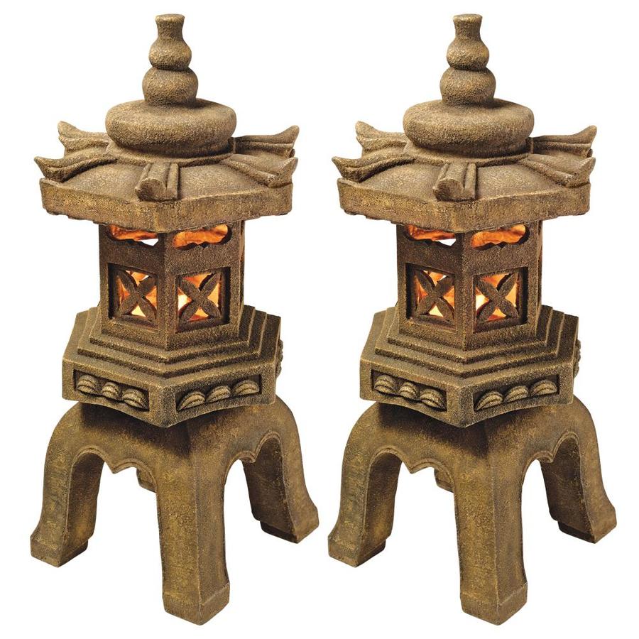 Design Toscano S/2 Sacred Pagoda Lantern Statues in the Garden Statues ...