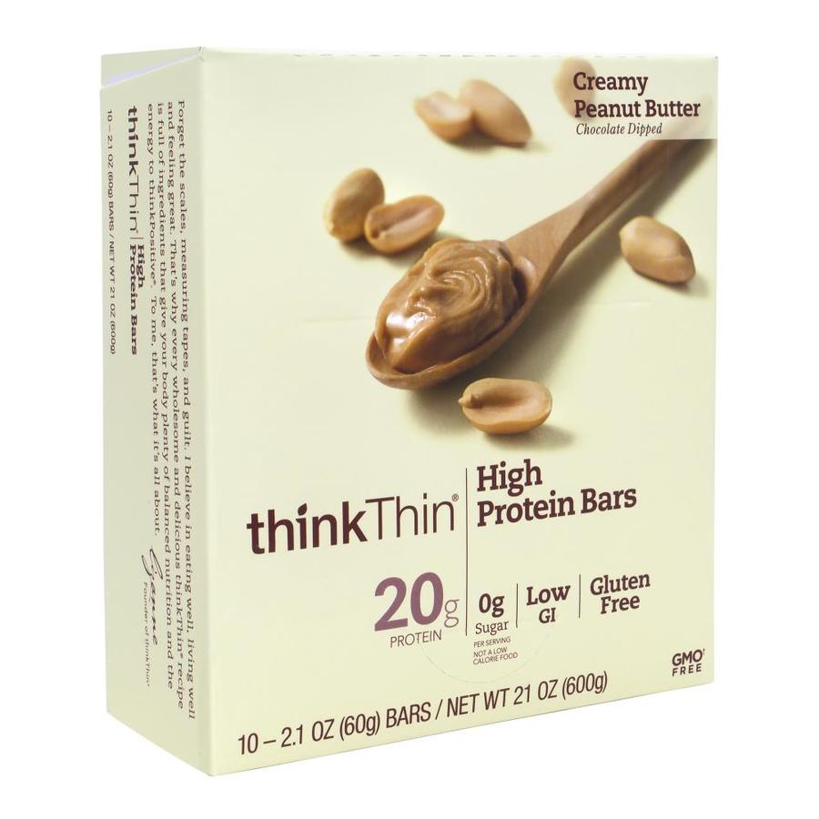 thinkTHIN thinkTHIN High Protein Bar Creamy Peanut Butter, 2.1 oz, 10 ...