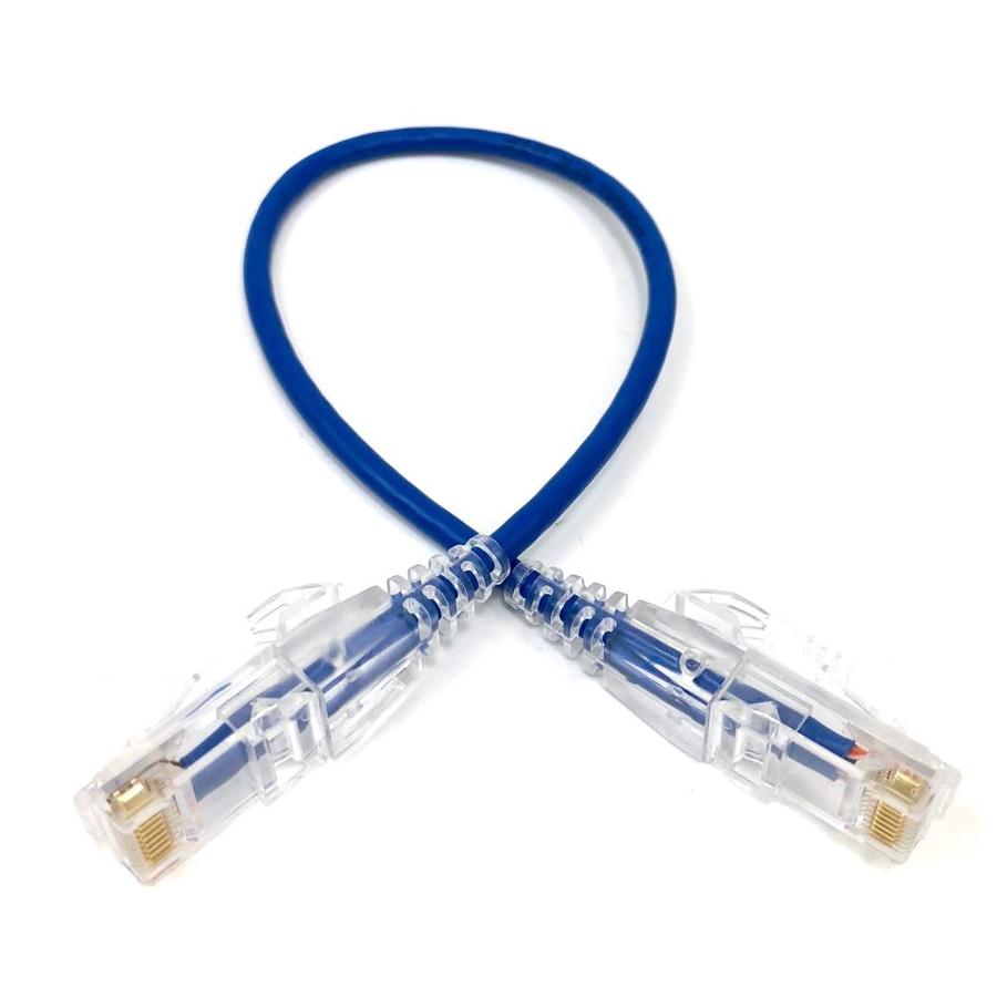 Micro Connectors 1Ft Ultra Slim 28AWG CAT 6 Patch Cable (Blue) 5-Pack ...