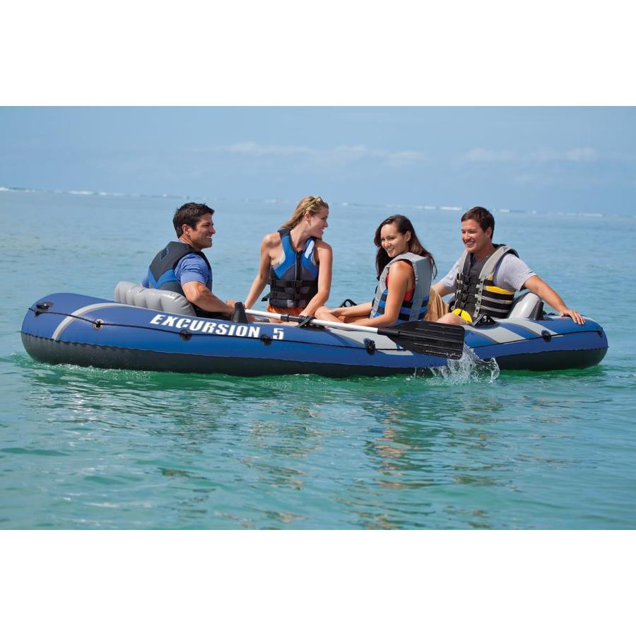 Intex Intex Excursion 5 Person Inflatable Boat Set with 2 Oars, Air ...