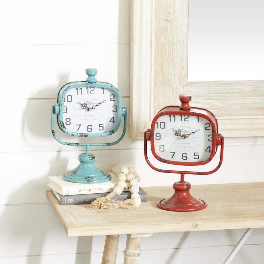 Grayson Lane Vintage Multicolored Metal Clock Set of 2 12-in x 9-in x 6 ...