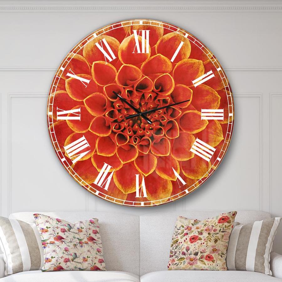 Designart Designart 'Abstract Orange Flower Design' Traditional wall ...