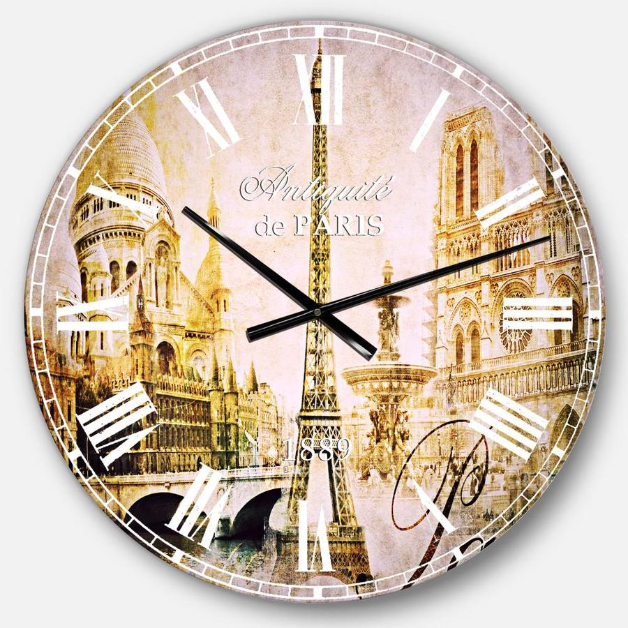 Designart Designart 'Old Beautiful Paris' French ry wall clock in the ...