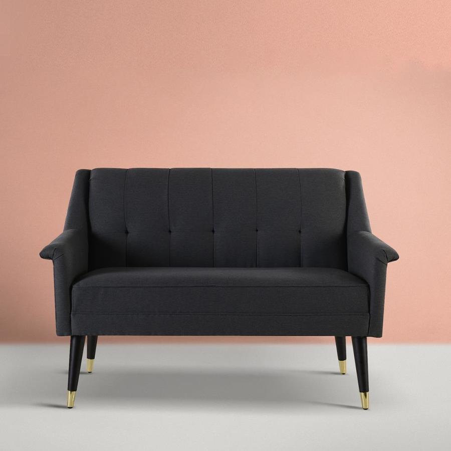 Jennifer Taylor Home Sandy Wilson Home Dinah Settee, Dark Grey Yarn Dye ...