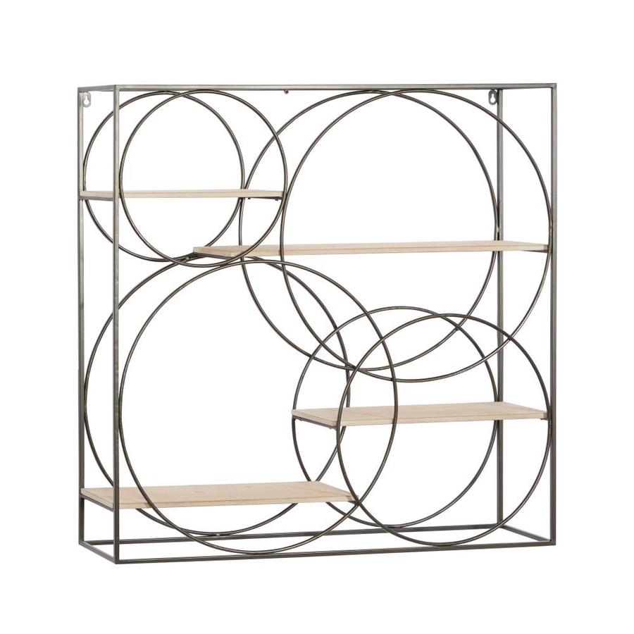 Grayson Lane Grey Metal Contemporary Wall Shelf 32 x 32 x 7 in the Wall ...