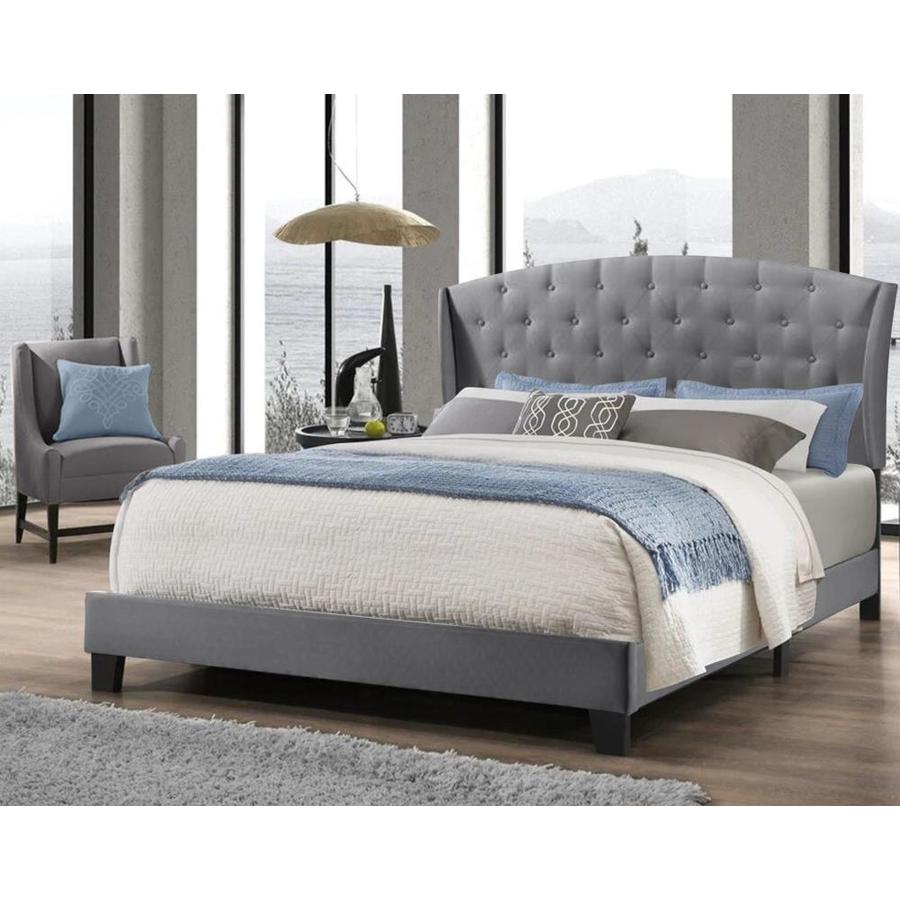 Belle Isle Furniture Boca Grande Upholstered Bed Grey/Velvet Queen ...