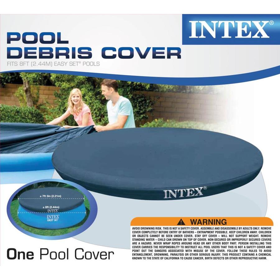 Intex Intex 8 Foot Easy Set Above Ground Pool Debris Vinyl Round Cover ...