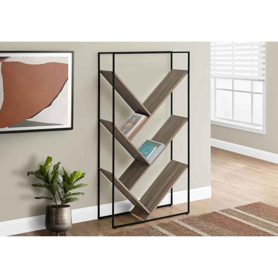 Monarch Specialties 60 In. H Bookcase/Etagere - 5 Slanted Open Shelves ...