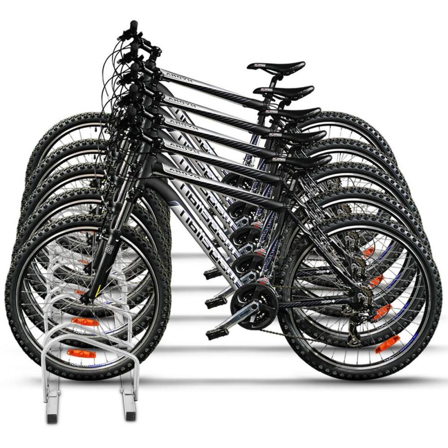 Goplus 5 Bike Bicycle Stand Parking Garage Storage Cycling Rack Silver ...