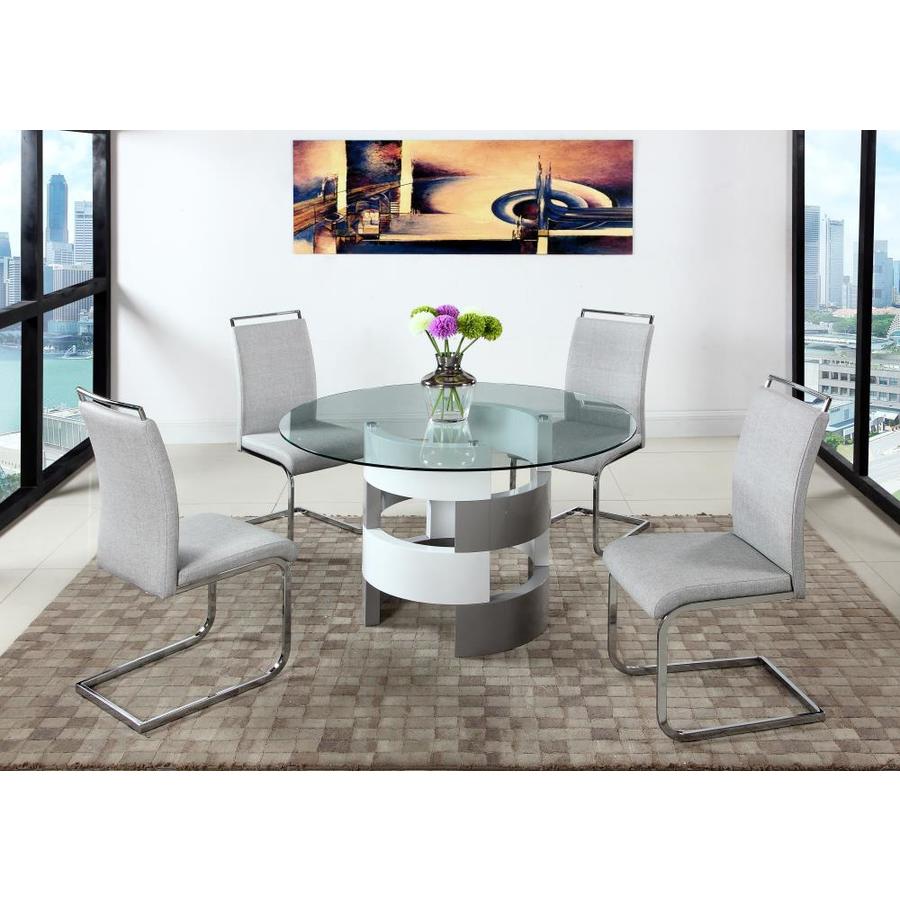 Chintaly Imports Sunny Contemporary Round Glass Top Dining Table in the ...