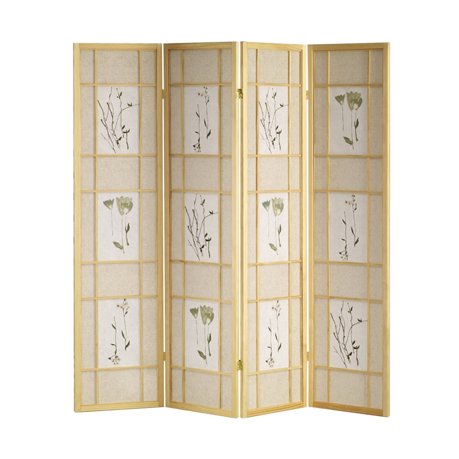 ORE International 4-Panel Natural Fabric Folding Indoor Privacy Screen ...