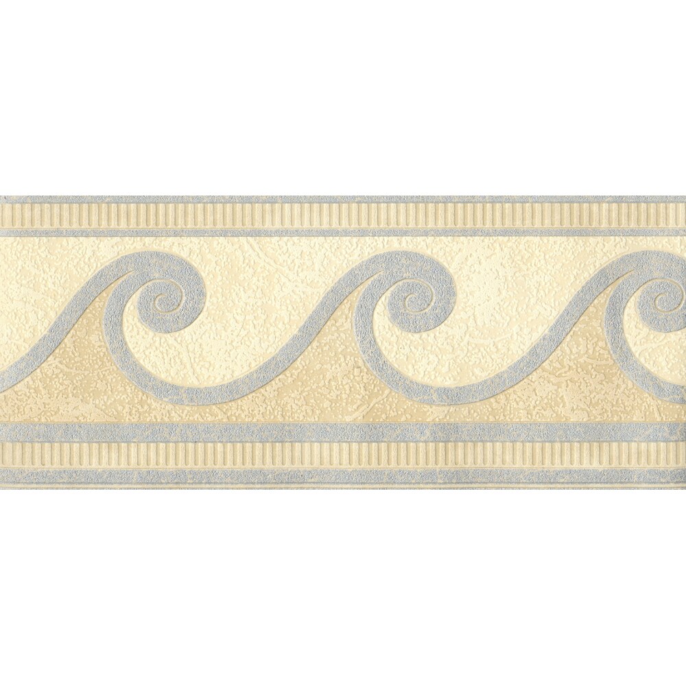 Vymura Waves CrÃ¨me/Silver Border in the Curtains & Drapes department ...