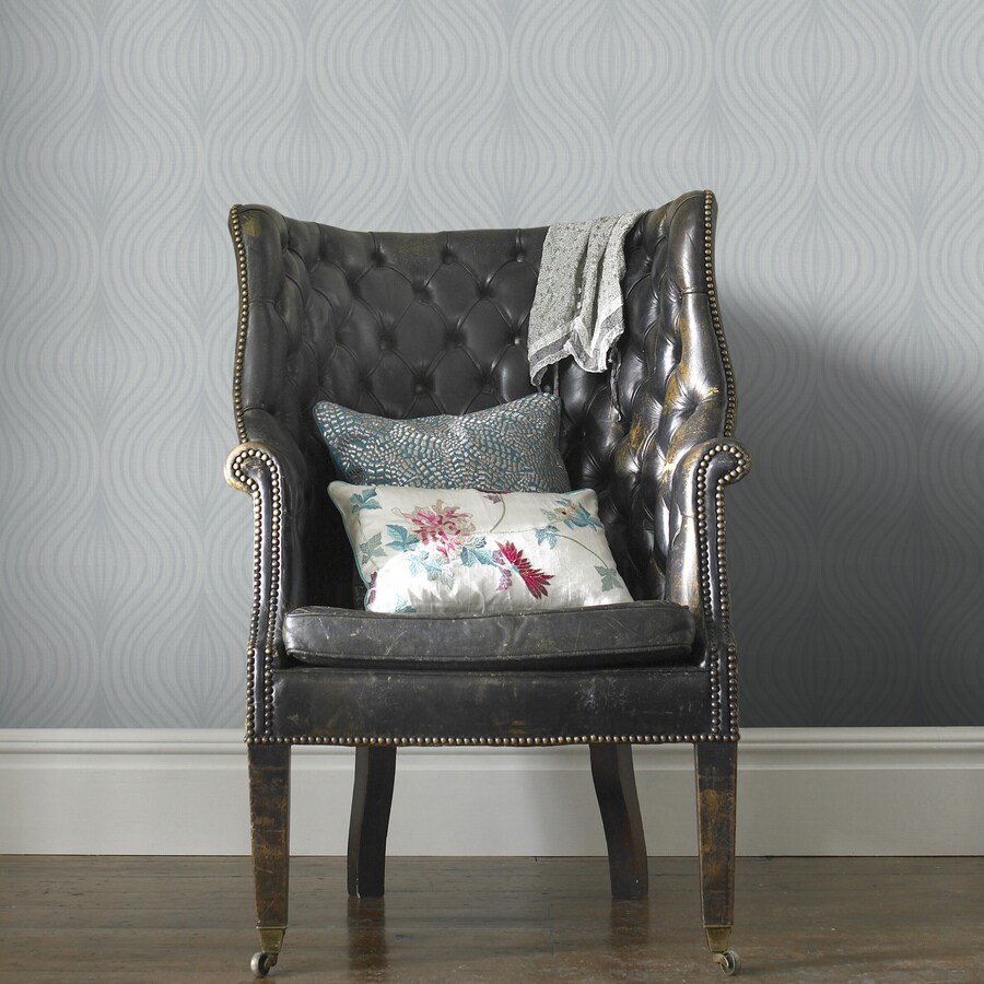 Graham & Brown Hermitage Grey Vinyl Textured Geometric Wallpaper at ...
