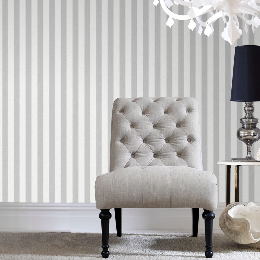 Superfresco SF Ticking Stripe Gray/Silver WP in the Wallpaper ...