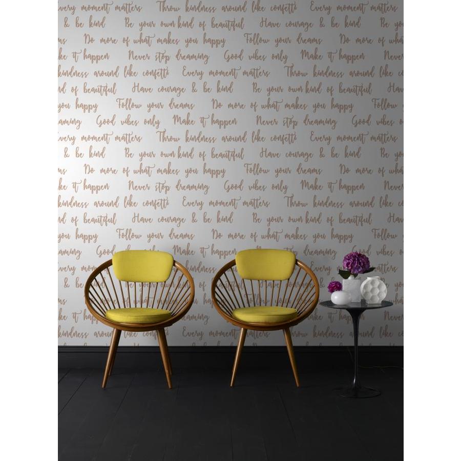 Graham & Brown Simplicity 56-sq ft White/Rose Gold Paper Abstract ...