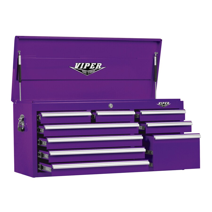 Viper Tool 22-in x 41-in 9-Drawer Ball-Bearing Steel Tool Chest (Purple ...