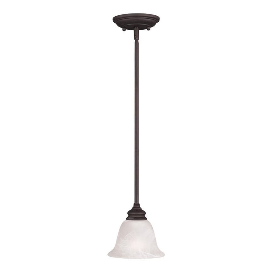 Livex Lighting Essex Bronze Mini Transitional Alabaster Glass Bell ...