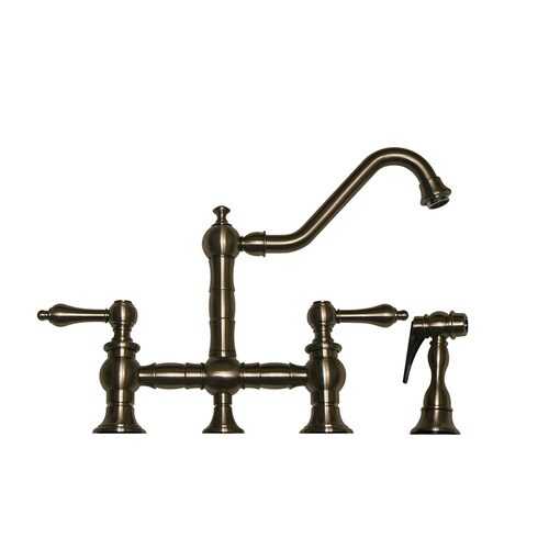 Whitehaus Collection Vintage III Brushed Nickel 2-Handle Deck Mount ...