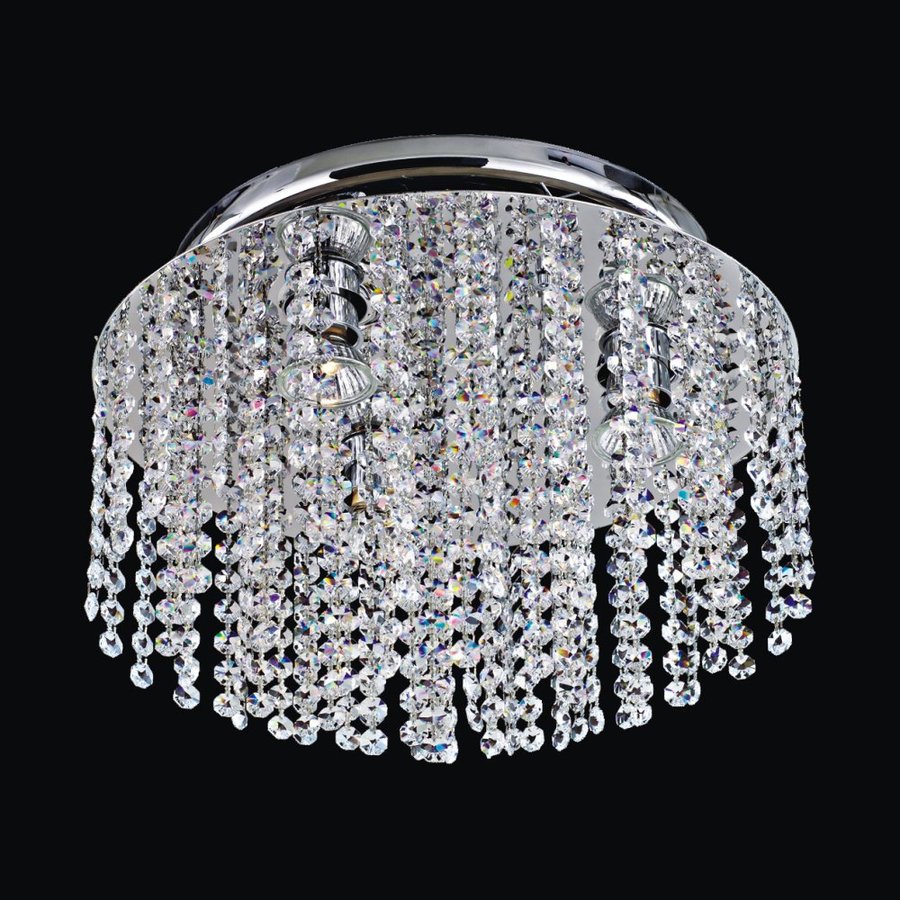 Glow Lighting Crystal Rain 11.5-in W Silver pearl Crystal Semi-Flush ...