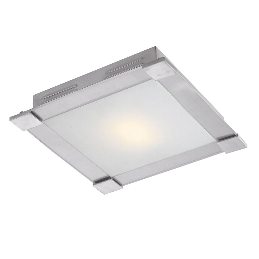 Access Lighting Carbon 1-Light 16-in Brushed Steel Flush Mount Light at ...