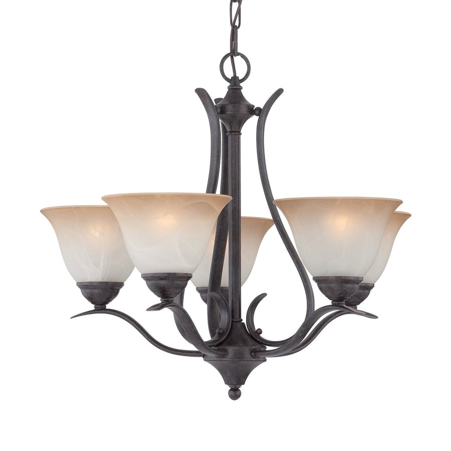 Thomas Lighting Prestige 24-in 5-Light Sable bronze Wrought Iron Tinted ...