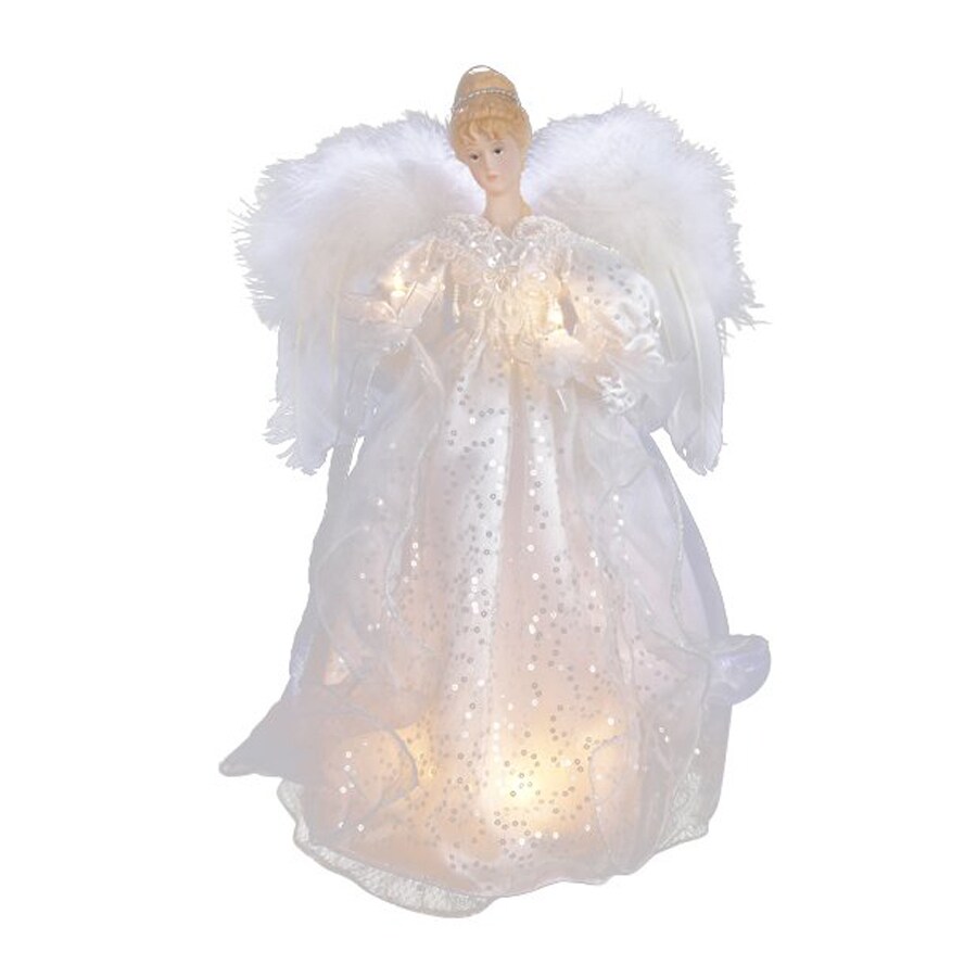 Christmas Central Porcelain Angel Christmas Tree Topper with Clear ...