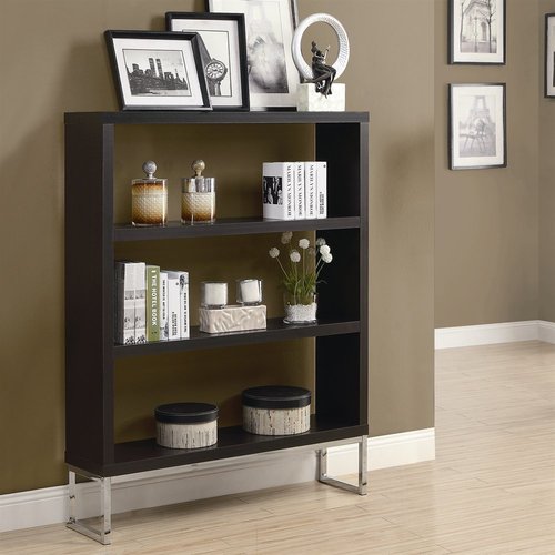 Monarch Specialties Cappuccino 47.25-in W x 60-in H x 11.5-in D 3-Shelf ...