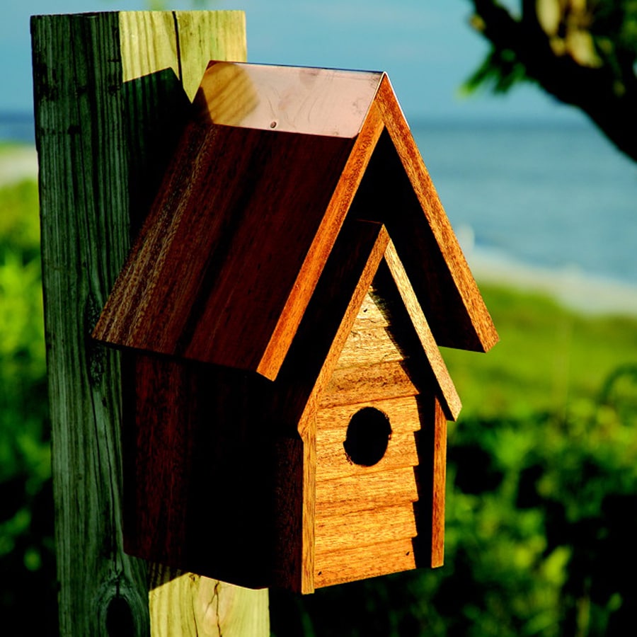 Heartwood 7-in W x 11-in H x 6-in D Oiled Mahogany Bird House in the ...